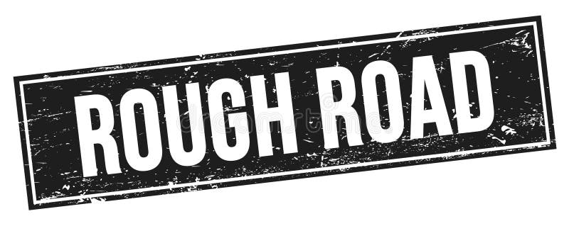 ROUGH ROAD Text on Black Grungy Rectangle Stamp Stock Illustration ...