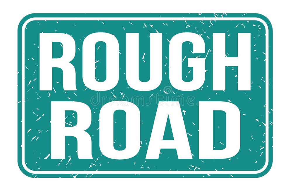 ROUGH ROAD, Words on Blue Rectangle Stamp Sign Stock Illustration ...