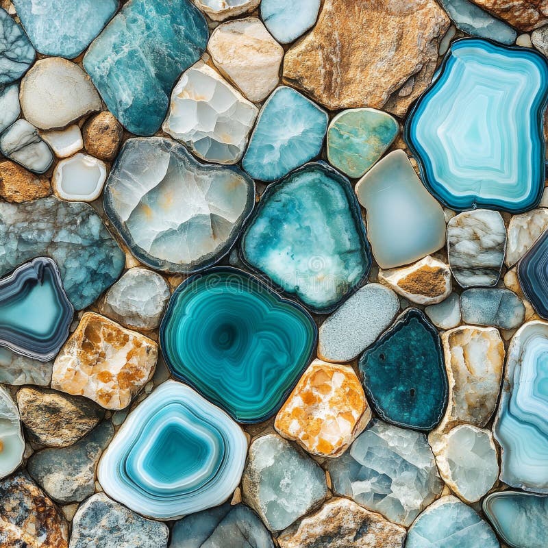 The Rough Rocks Support a Vibrant Teal and Green Mineral Specimen in ...