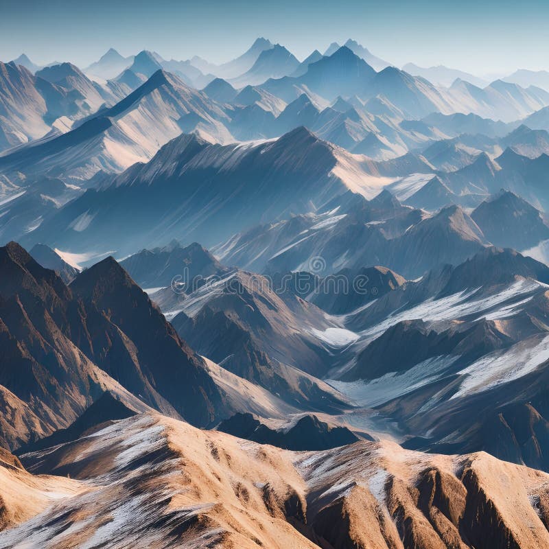 A Rough and Rugged Interpretation of a Mountain Range, with Textured ...