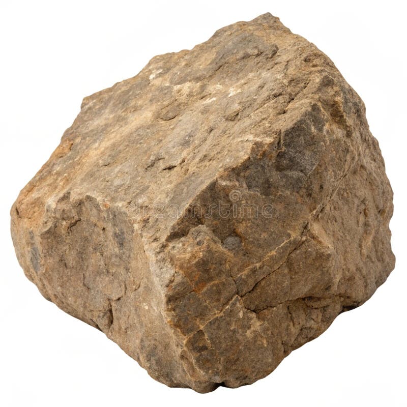 Rugged Rock Isolated on White Background Stock Illustration ...