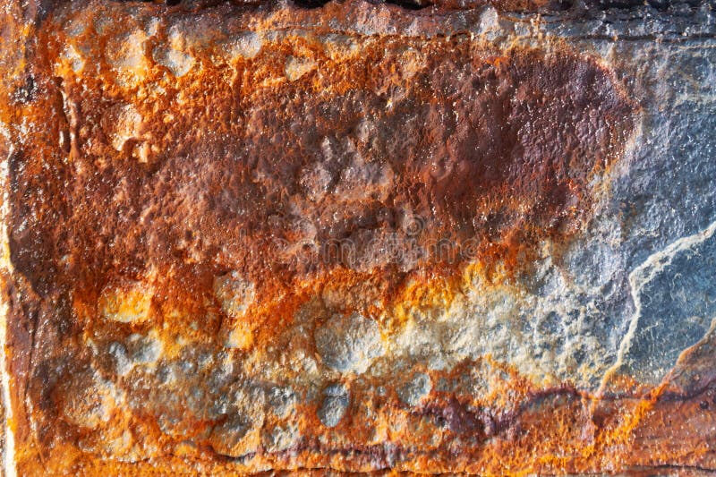 Rough Rusty Background on Iron. Industrial Texture with Ochre and Red ...