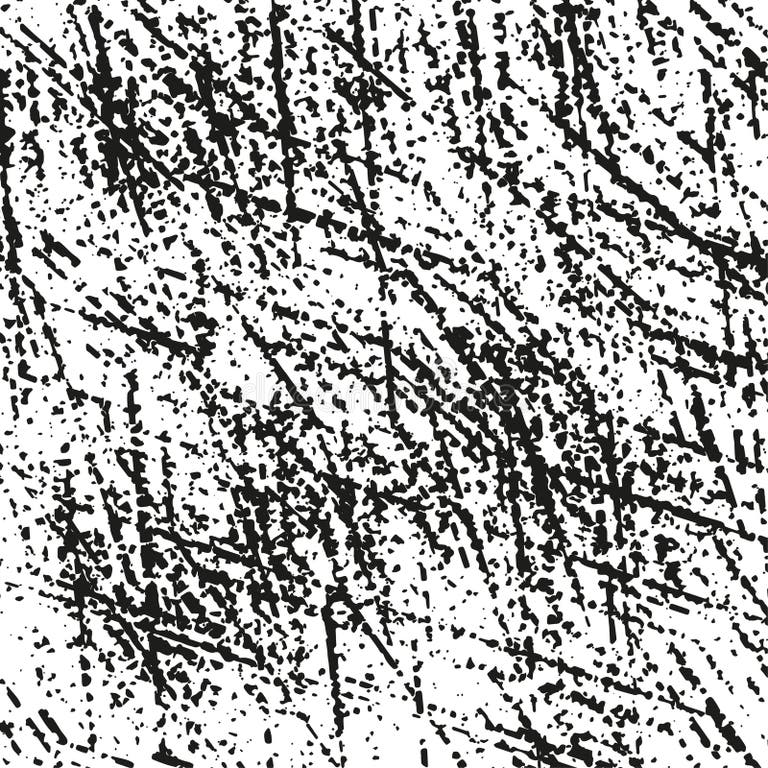 Rough Scratch Texture. Chaotic Ink Lines. Grunge Black Marks. Vector ...