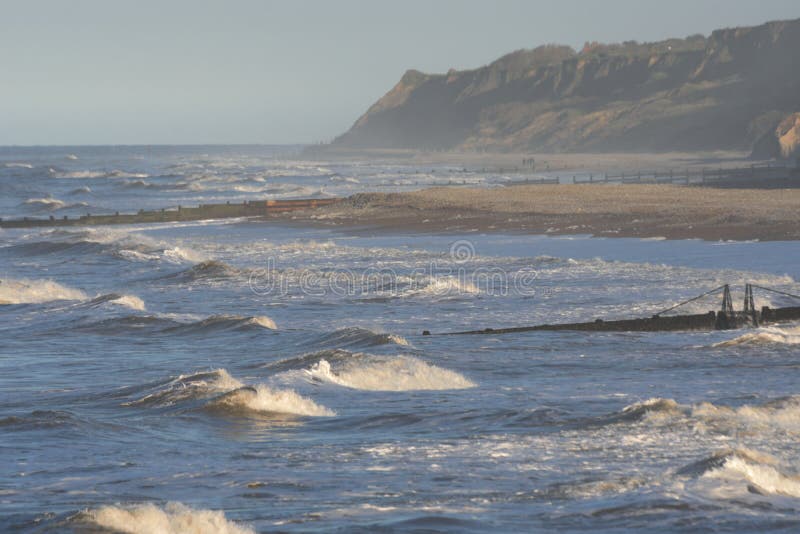 Rough sea on Norfolk Coast stock photo. Image of town - 70440696