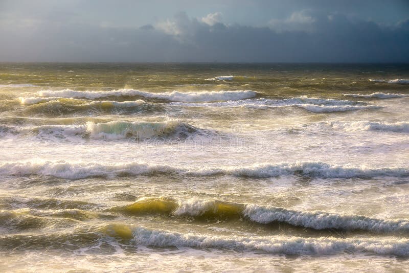 Big Waves Breaking on Breakwater Stock Image - Image of extreme, rough ...