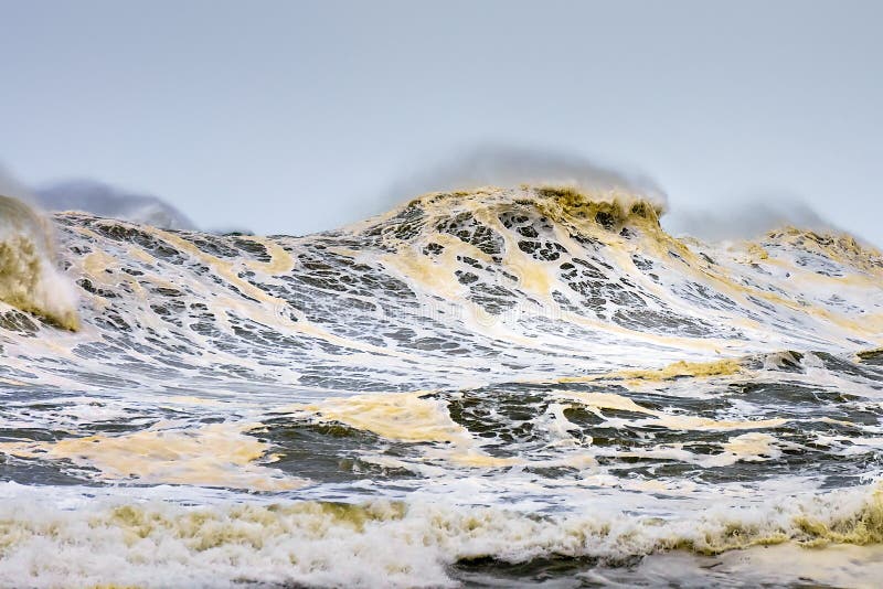 Big Waves Breaking on Breakwater Stock Image - Image of extreme, rough ...