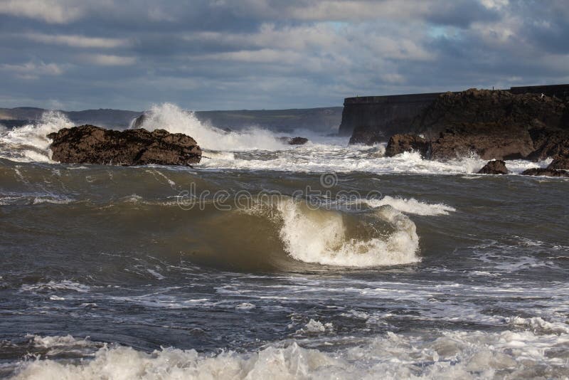 Rough Seas stock image. Image of rocks, rough, breakwater - 28076949