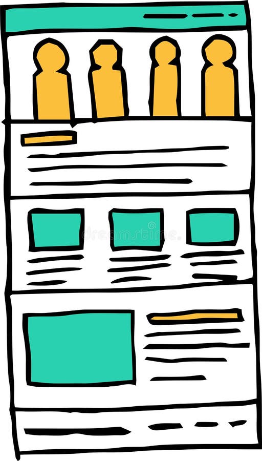 Rough Sketch of Website Mockup Set Stock Vector - Illustration of dummy ...