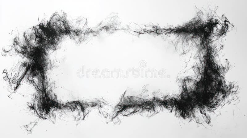 Rough, Sketched Black Border Frame Surrounds Blank White Space ...