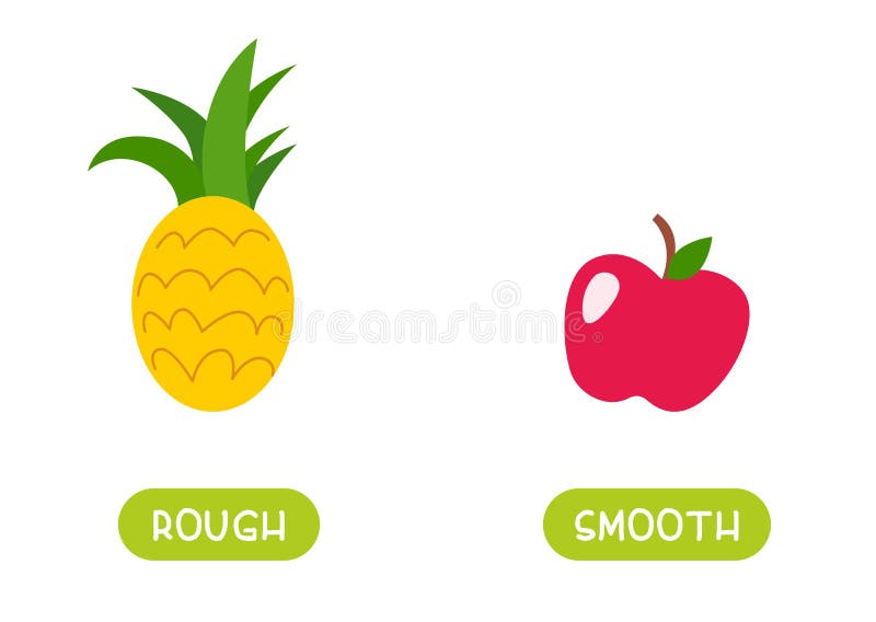 ROUGH and SMOOTH Antonyms Word Card Vector Template. Flashcard F Stock ...