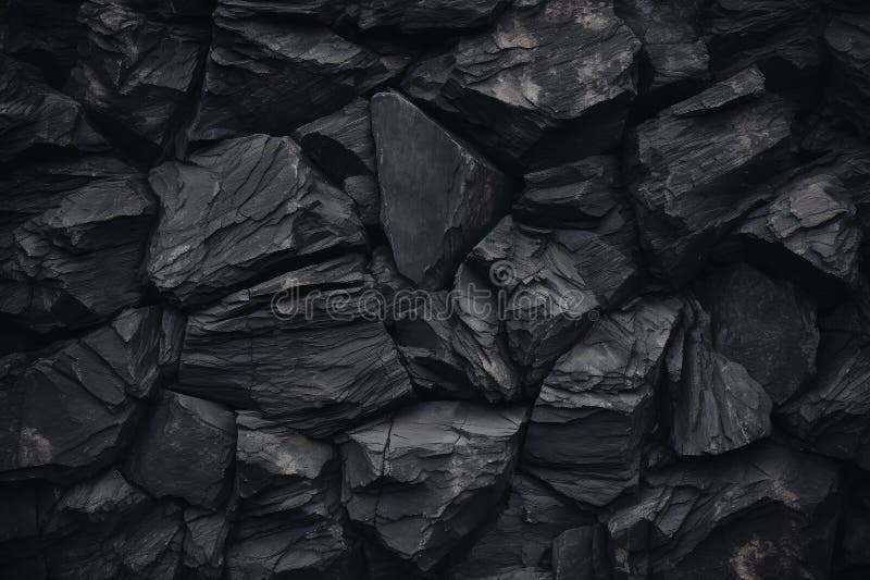 Rough and Smooth Black Rocks Create Abstract Landscape Stock ...