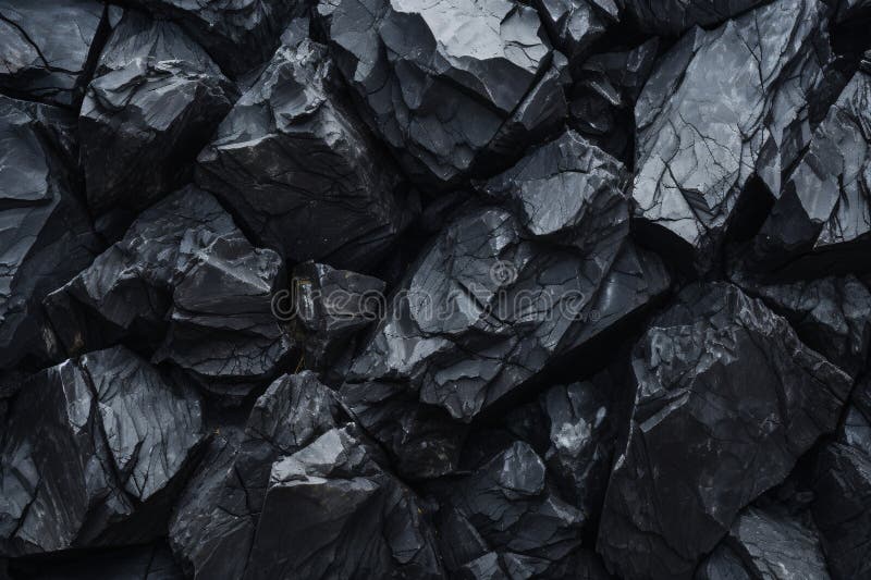 Rough and Smooth Black Rocks Create Abstract Landscape Stock ...