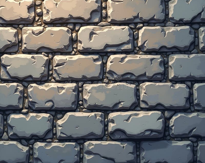 Rough Gray Stone Wall Texture with Stacked Bricks, Dark Mortar, and ...