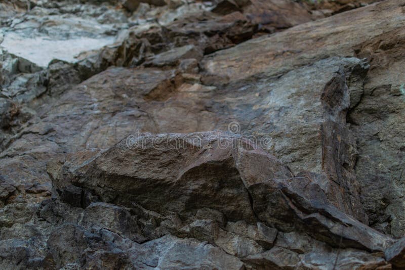 Rough Stone Light Rock with Texture, Brown Cliff. Different Layers of ...