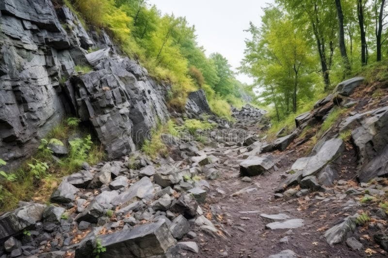 Rough Stone-path through a Rock-strewn Hillside Stock Image - Image of ...