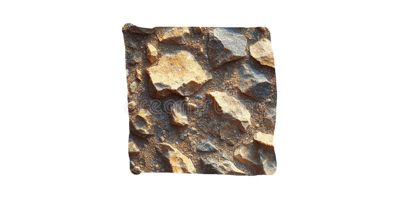 Rough Stone Texture with Jagged Edges Isolated on Transparent ...