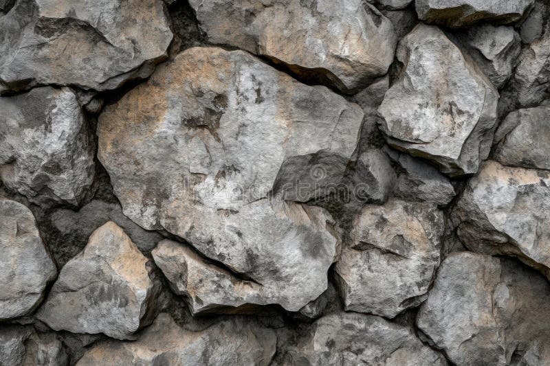 Rough Stone Wall Texture, Close-up of a Rugged Stone Surface Stock ...