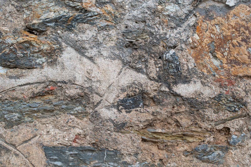 Rough Stone Wall Surface Close Up, Light Beige Colored Textured ...