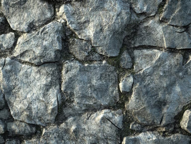 Rough Stone Wall Texture, Seamless, Rustic, and Detailed Stock Image ...