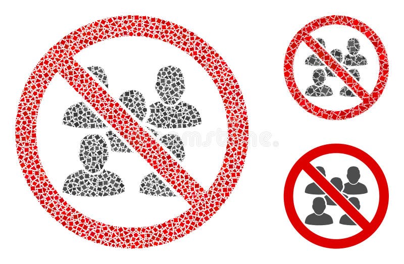 Rough Stop Social Group Icon Collage Stock Photo - Image of prohibition ...