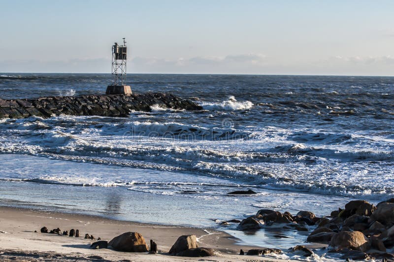 Rough Sea Surf Waves Crashing on Cliff Rocks Stock Photo - Image of ...