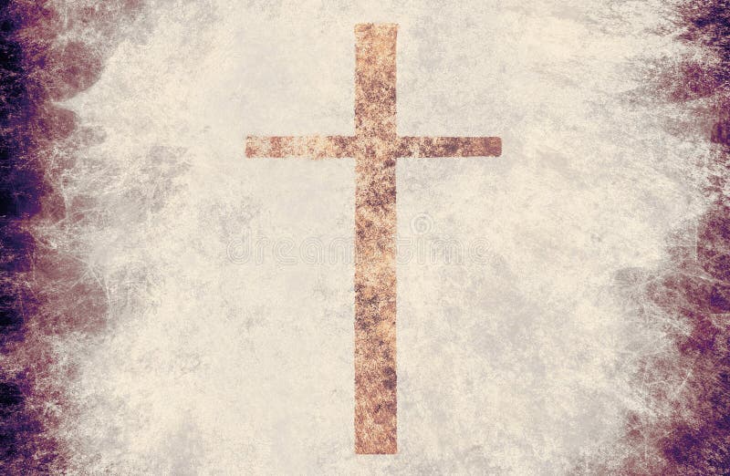 Rough Texture Cross Art with Dark Side Borders Stock Illustration ...