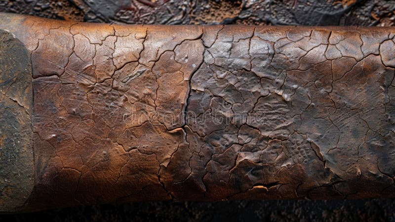 The Rough Texture of a Leather Tool Handle Worn Down from Being ...
