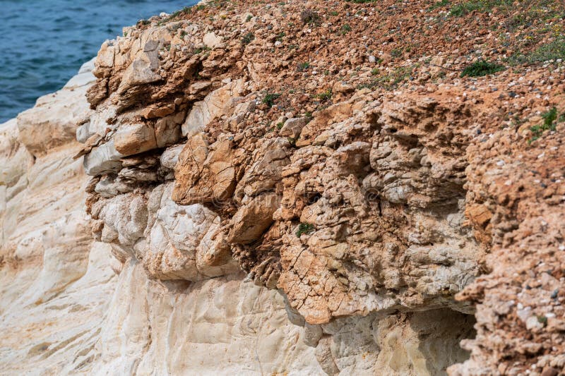 Rough Texture of a Rock at the Coast of Peyia, Cyprus Stock Image ...
