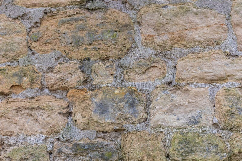 Rough Texture of Very Old Weathered Stone Brick Wall with Traces of ...
