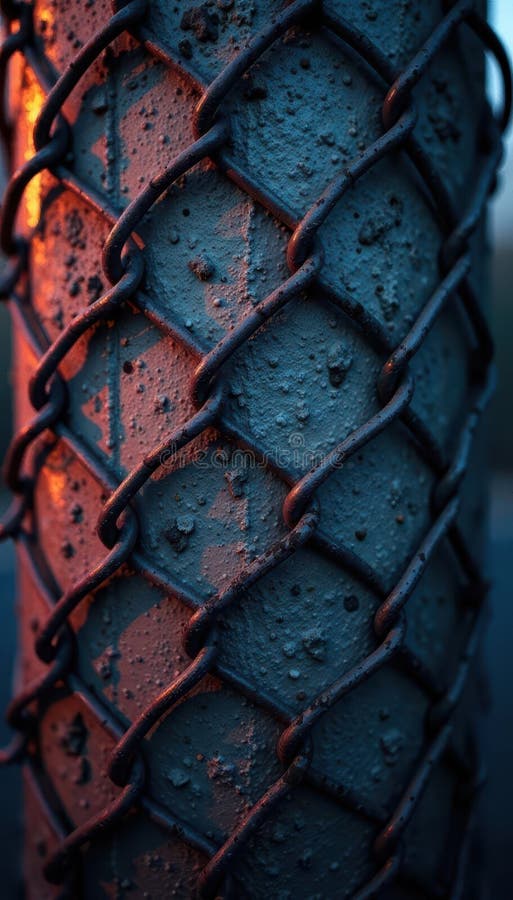 Rough Textured Chain Link Fence, Deep Shadows Cast , Image, Metal Stock ...