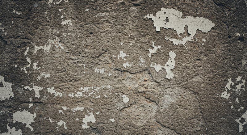 Rough, Textured Concrete Wall with Peeling Paint. the Surface Displays ...