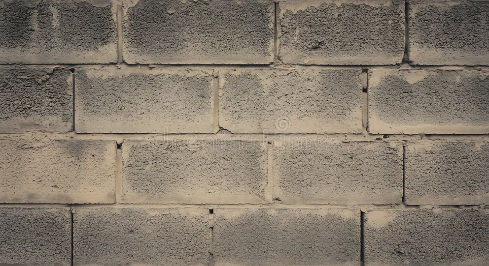 Rough Textured Gray Cinder Block Wall, with Rectangular Blocks Arranged ...