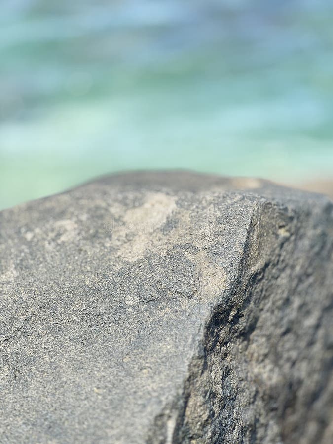 Large Rock with Ocean Background Stock Photo - Image of asphalt, rock: 402128666