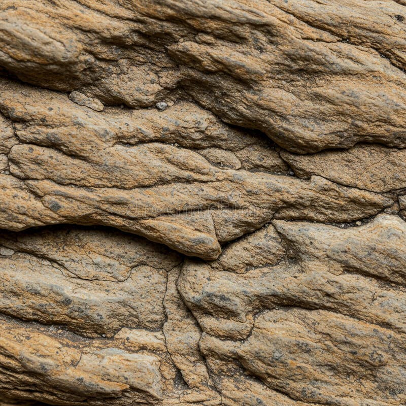 Rough-textured, Layered Rock Surface Features Undulating, Horizontal ...