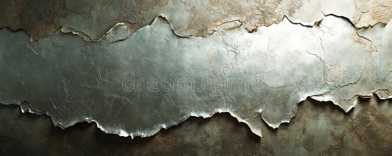 Rough Textured Metallic Surface with Torn Edges, Abstract Industrial ...