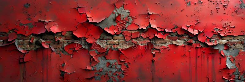 Rough Textured Red Wall with Burgundy Cracks Stock Illustration ...