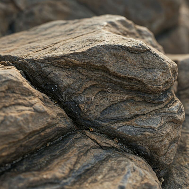 Rough-textured Rock Formation with Visible Stratification, Displaying ...