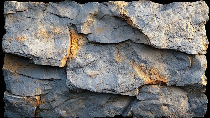 Rough, Textured Rock Wall Surface with Gray and Orange Tones, Showing ...