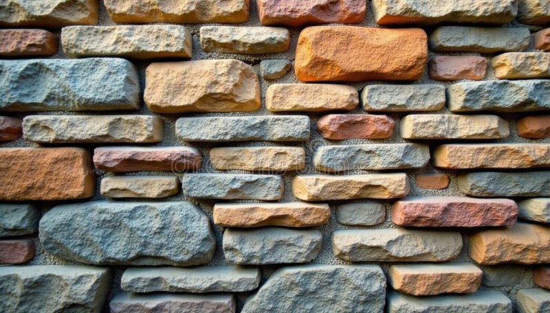 Rough, Textured Stacked Stone Wall Background, Stone, Seamless Stock ...