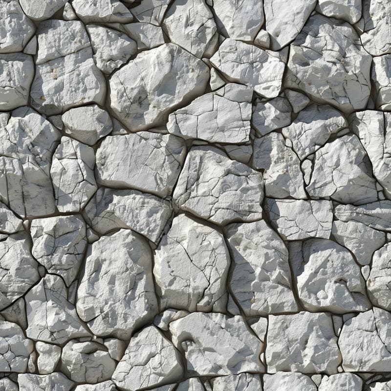 Rough, Textured, Stone Wall Seamless Pattern in Natural Grey, Building Material Background ...