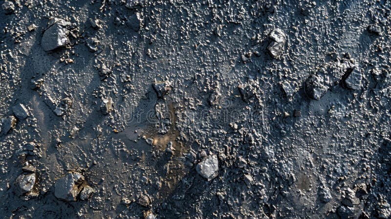 A Rough Textured Surface of Asphalt with Small Dark Spots and Streaks ...