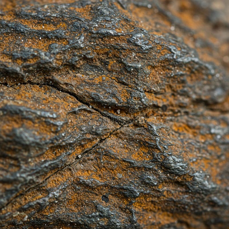 Rough, Textured Surface of Eroded Rock Displaying Layers of Orange and ...