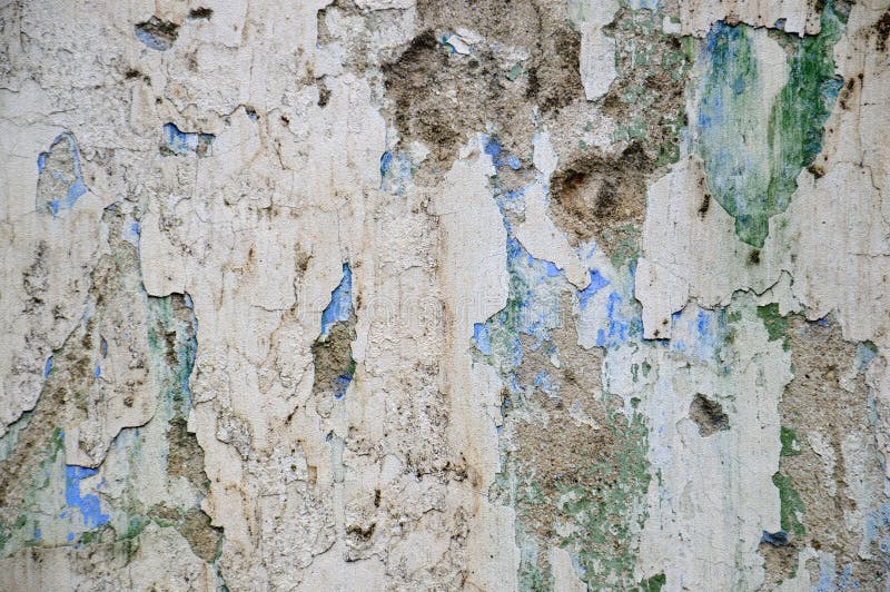 Rough Textured Surface with Peeling Plaster and Peeling Paint. Stock ...