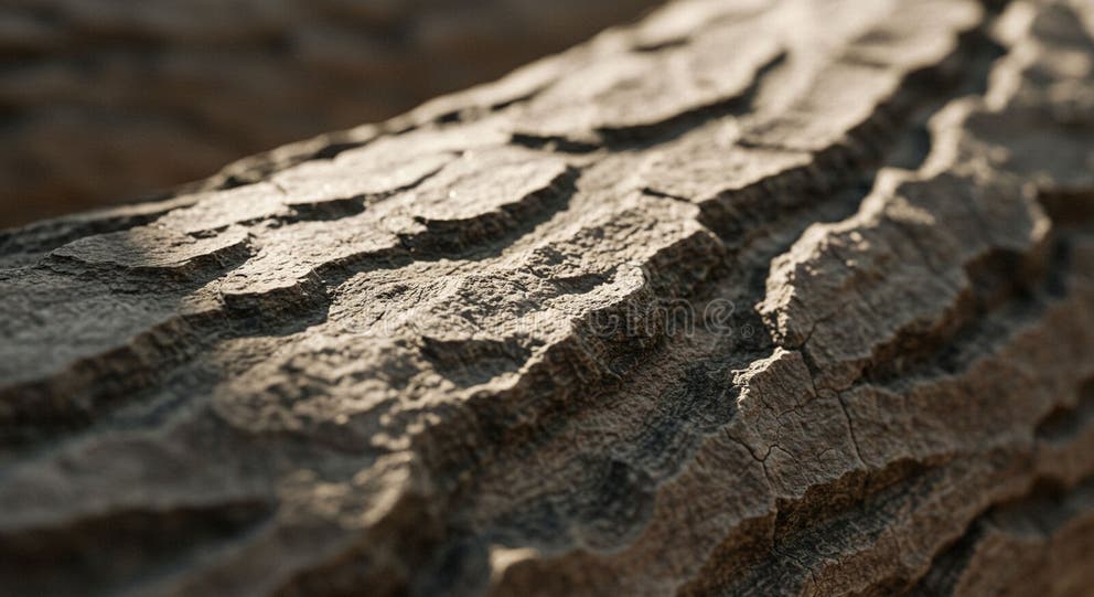 Rough, Textured Surface Resembling Tree Bark with Deep Grooves and ...