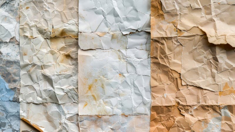 Rough-textured Torn Paper Collage. Dynamic and Textured Art ...