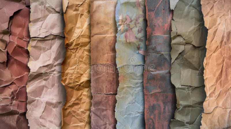 Rough-textured Torn Paper Collage. Dynamic and Textured Art ...