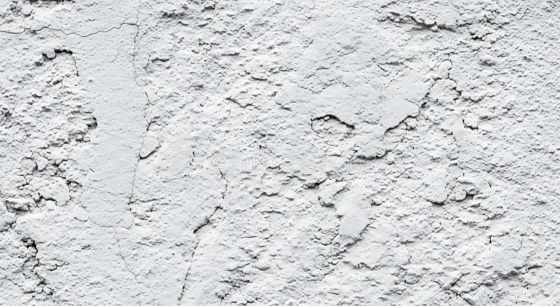 Rough, Textured White Plaster Surface with Visible Cracks and Uneven ...