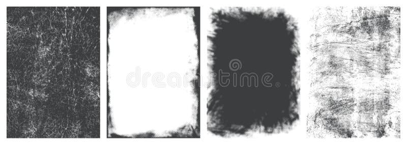 Rough Textures Set Poster Monochrome Stock Vector - Illustration of ...