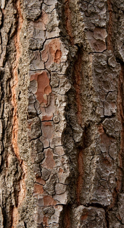 Extreme Close-up of Rough Tree Bark with Deep Cracks and Intricate ...