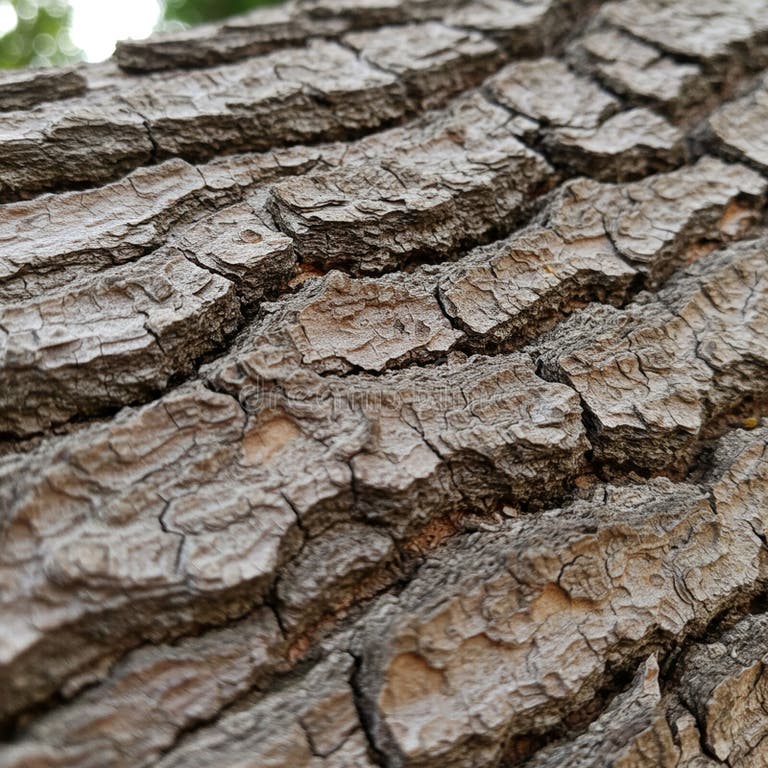 Rough Tree Bark Features Deeply Grooved and Textured Patterns with ...